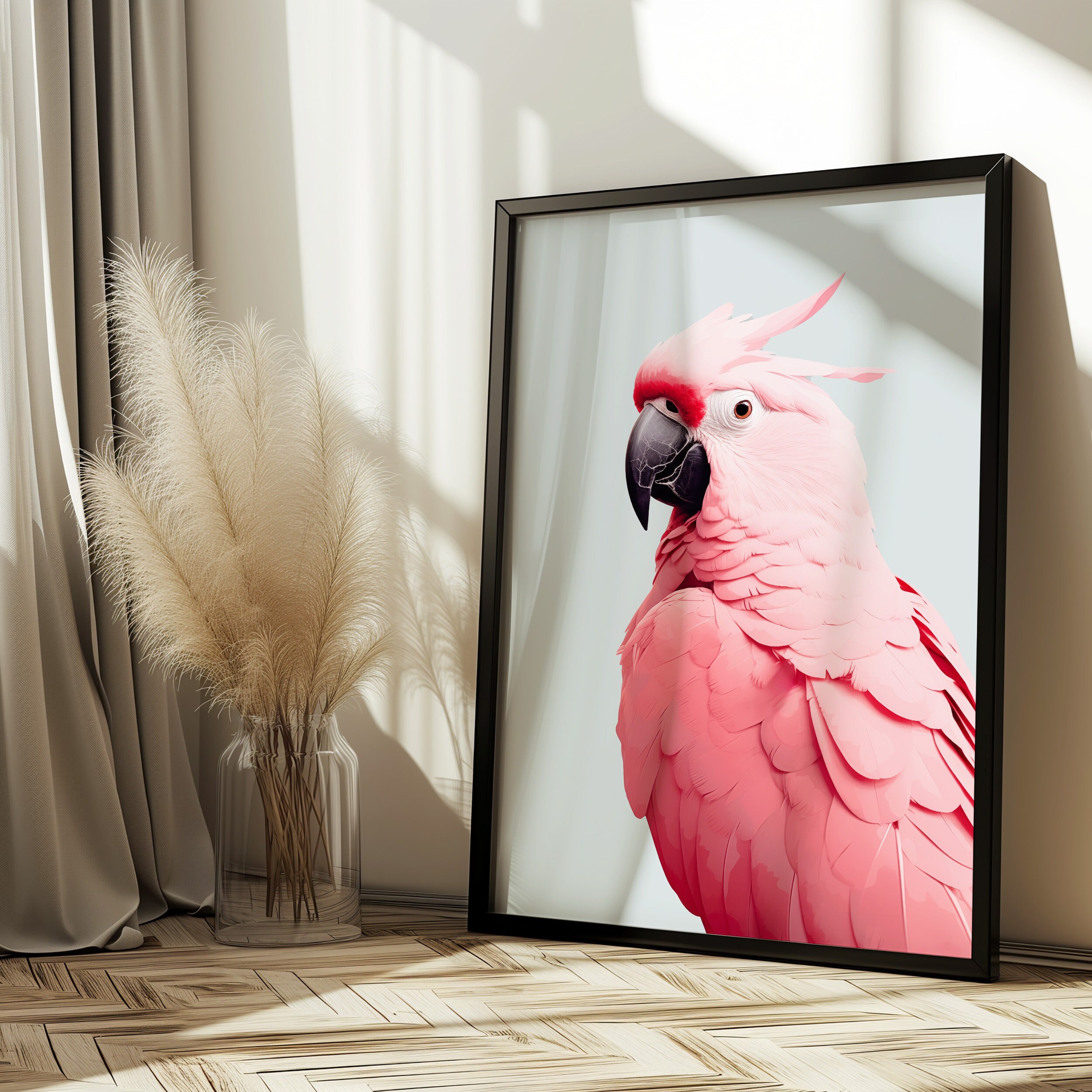 Pink Cockatoo Print, Ideal New Home Gift, Hallway, Office, Entryway ...