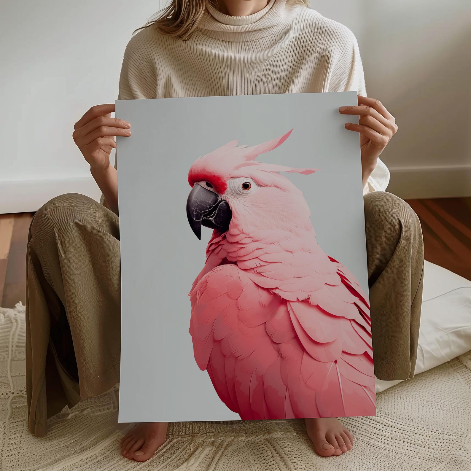 Pink Cockatoo Print, Ideal New Home Gift, Hallway, Office, Entryway ...
