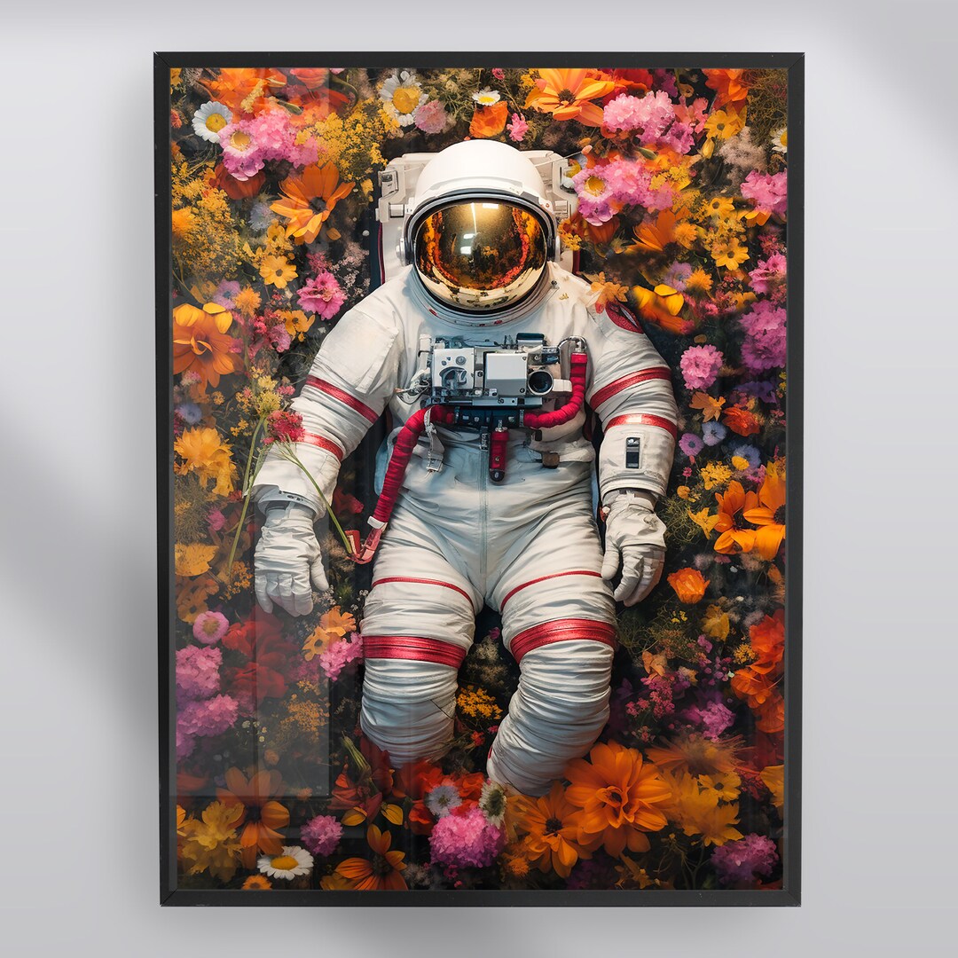 Floral Intergalactic Spaceman Print, Best Friend, Intergalactic Space ...