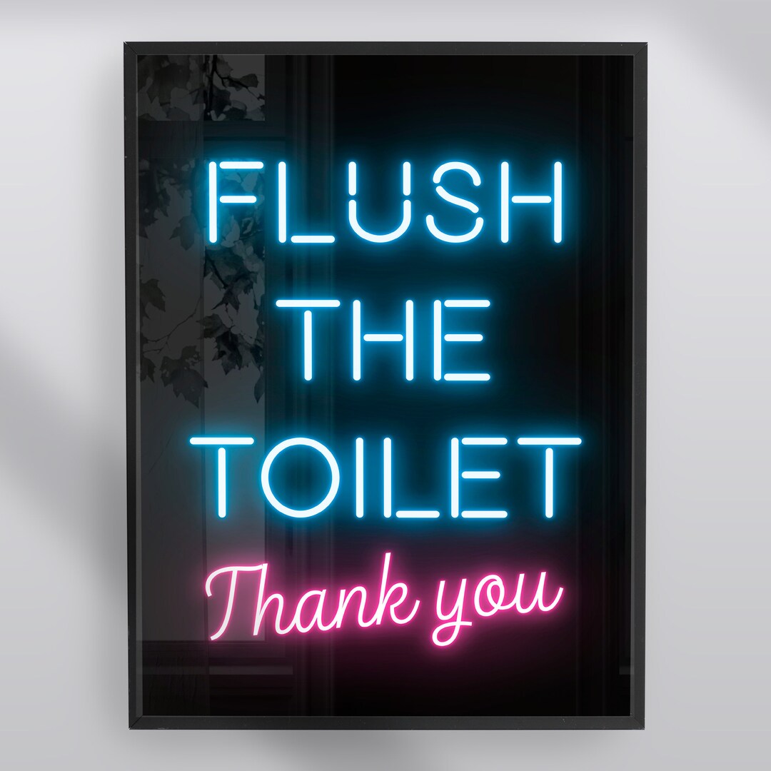Flush the Toilet Bathroom Print Bathroom Art Bathroom Poster Bathroom ...