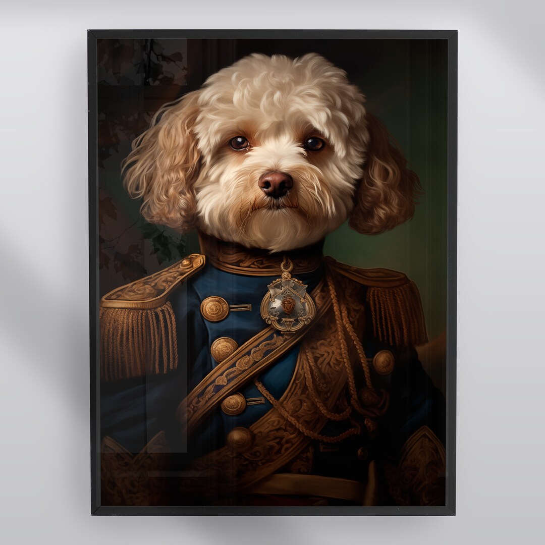 Cockapoo in Military Uniform Print Hallway Entryway Living Room Bedroom ...
