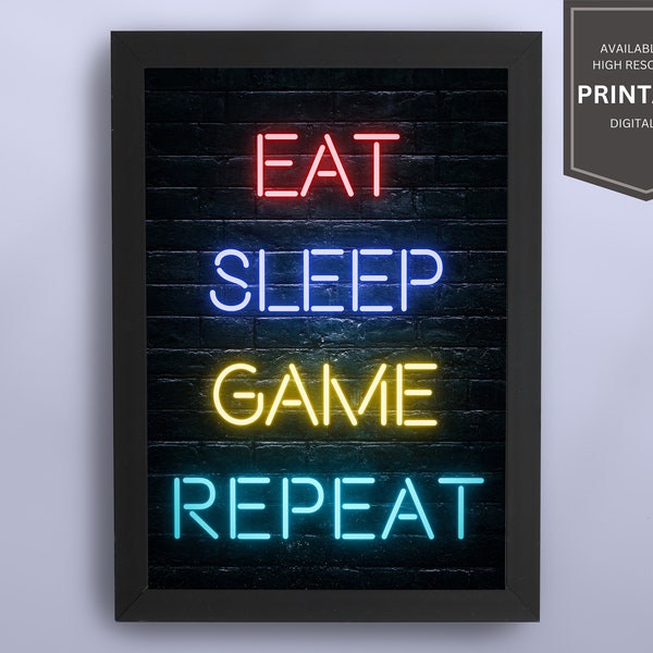 Eat Sleep Game Repeat Poster - Etsy
