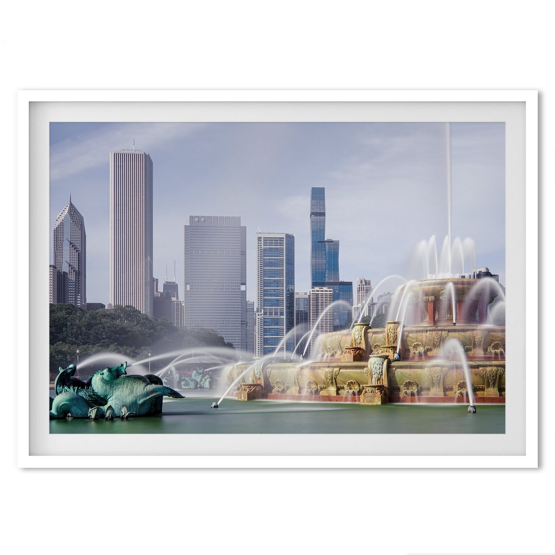 Chicago Skyline Fine Art Print - Large Chicago Street Wall Art, Framed ...
