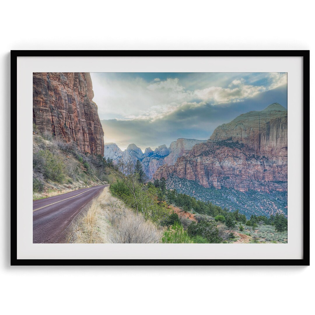 Fine Art Zion Mountain Print - Framed Utah Wall Art, Large Southwest ...