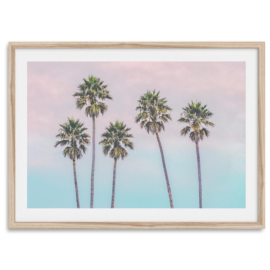 Pink Sunset Palm Tree Print: Coastal Fine Art Photography - Etsy