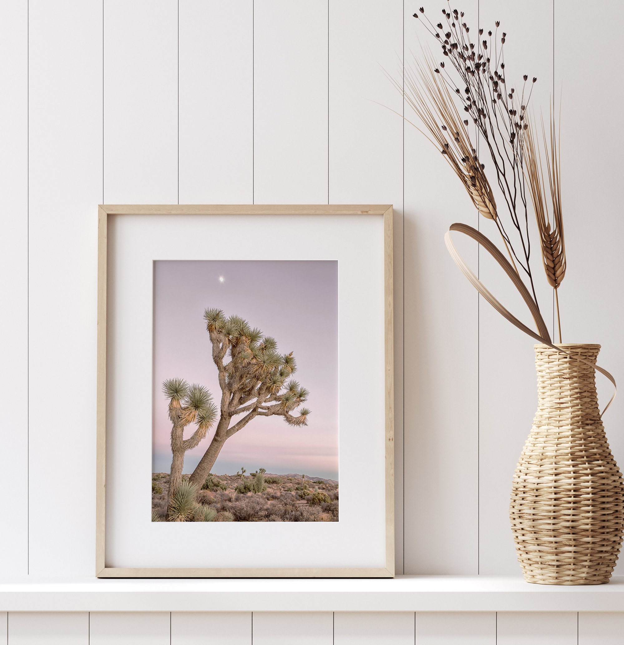 Joshua Tree Pink Sunset Fine Art Photography Print - Extra Large Framed ...