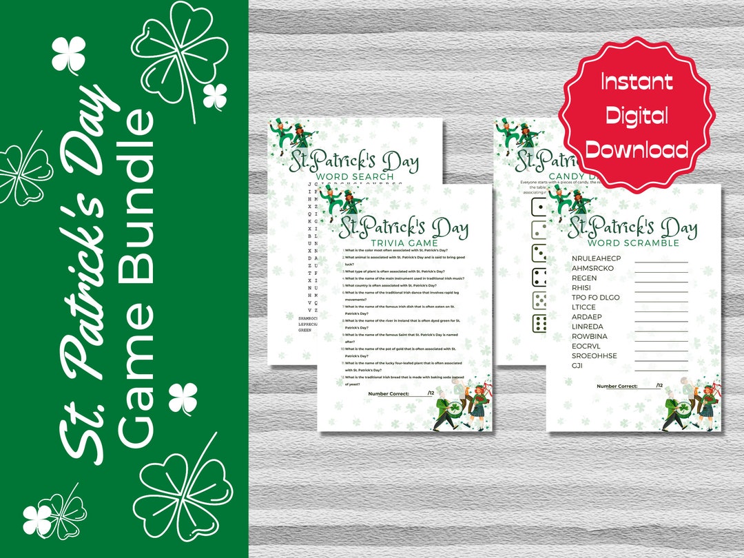 St. Patrick's Day Bundle Set | School Printable | Irish Games | Fun St ...