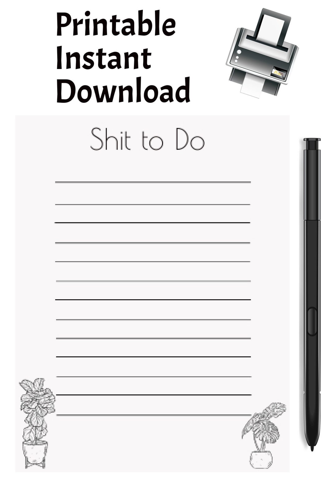 Modern To-do List With Houseplants 2 Options - Etsy