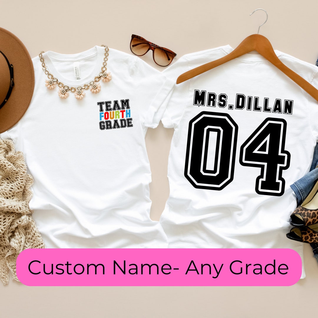 Custom Name Fourth Grade Teacher Shirts 4th Grade Teacher Tshirt ...
