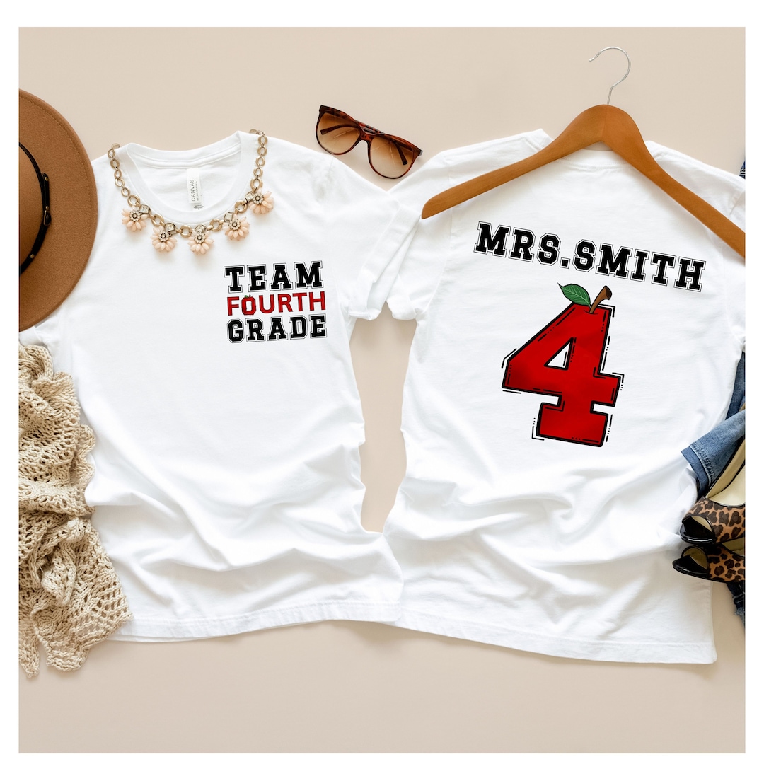 Custom Fourth Grade Teacher T-shirt: Personalized Elementary Teacher ...