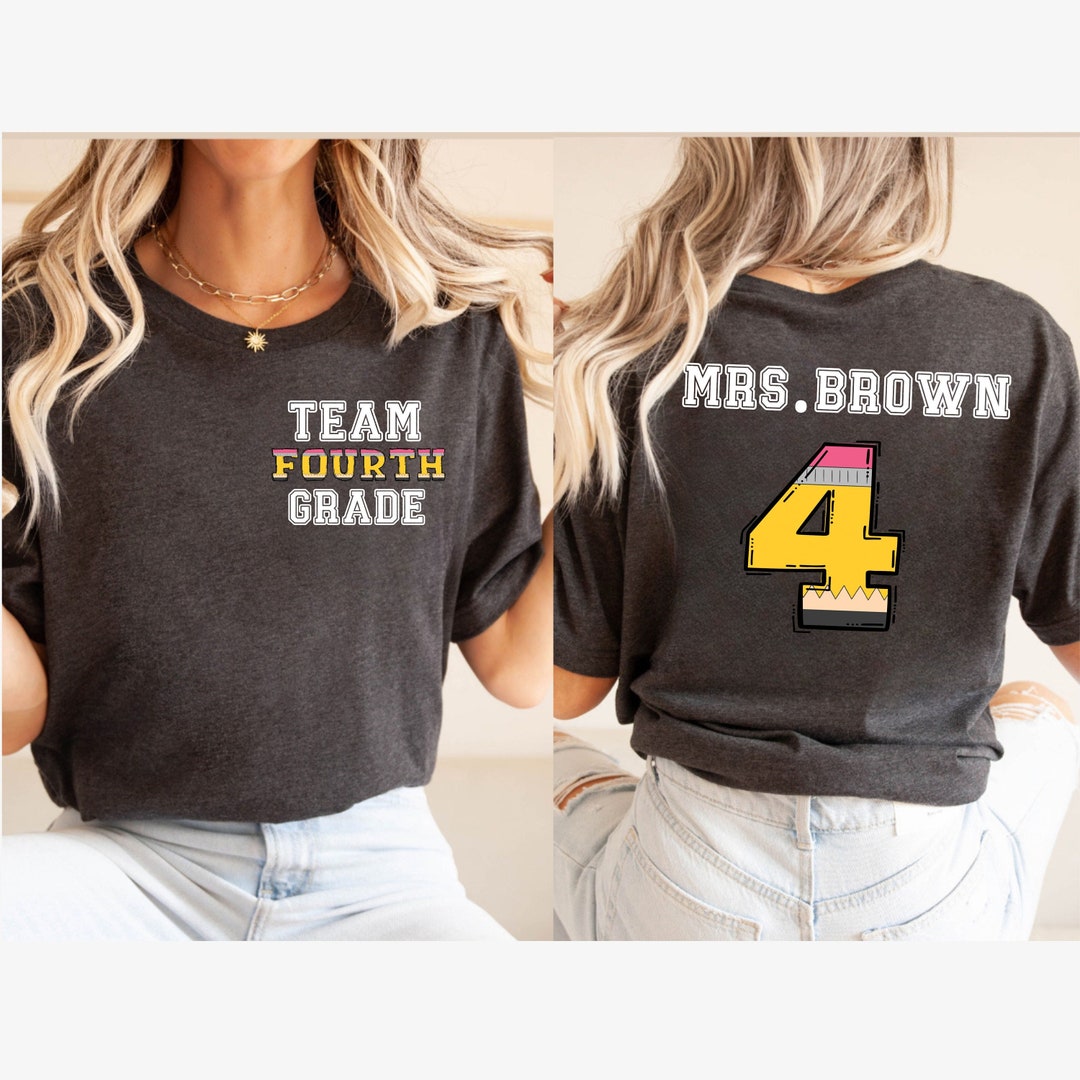 Custom Fourth Grade Teacher T-shirt: Personalized Elementary Teacher ...