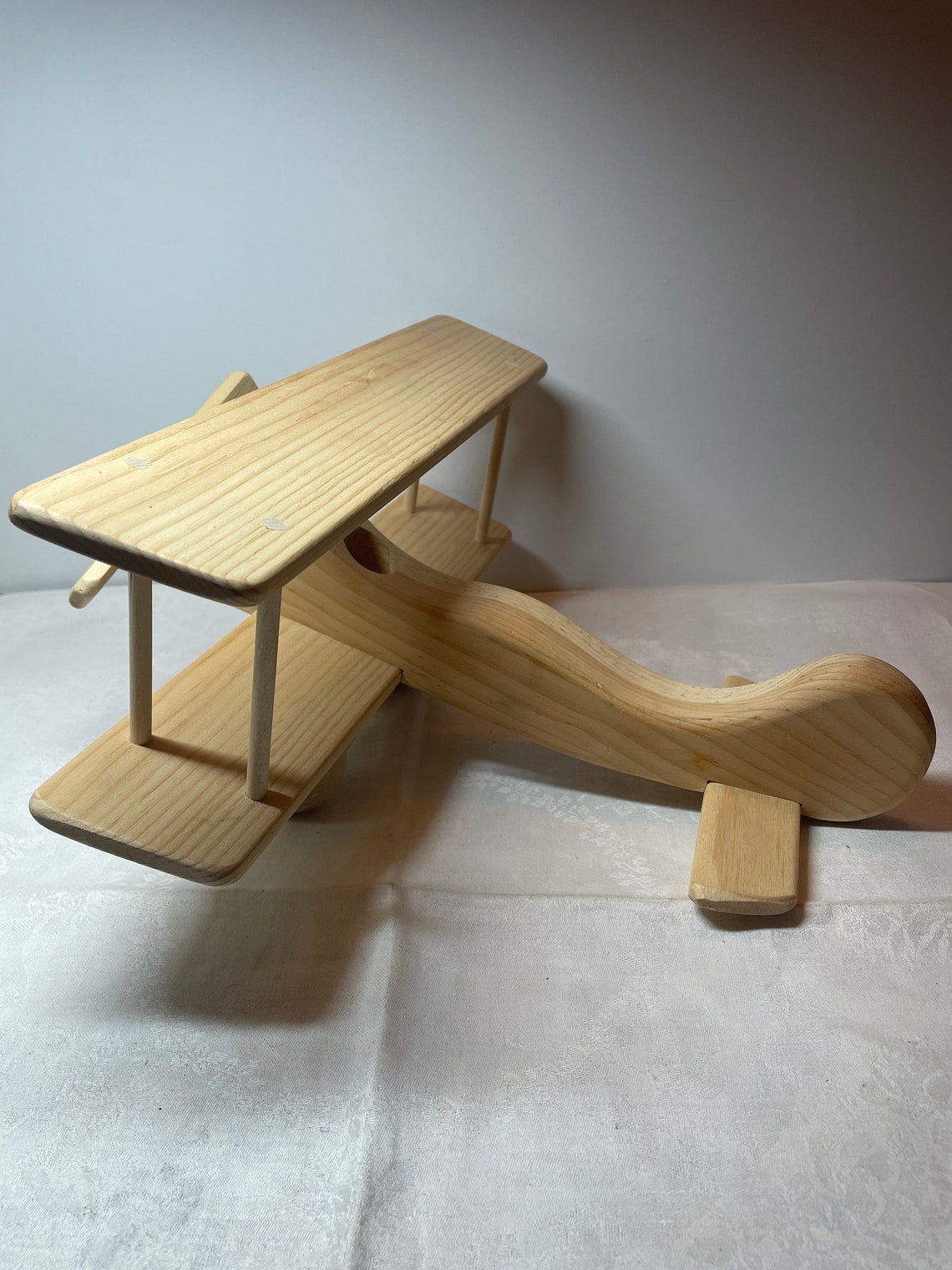 Wood Hand Crafted in Maine Toy Propeller Bi Plane 14” Long 8” Tall - Etsy