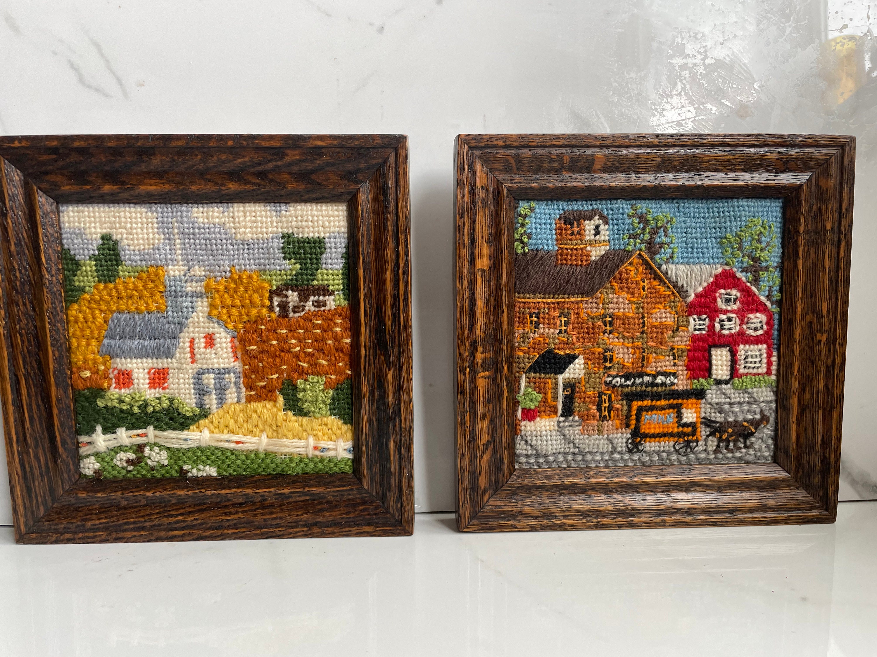 Small Country Stitchery Framed - Etsy