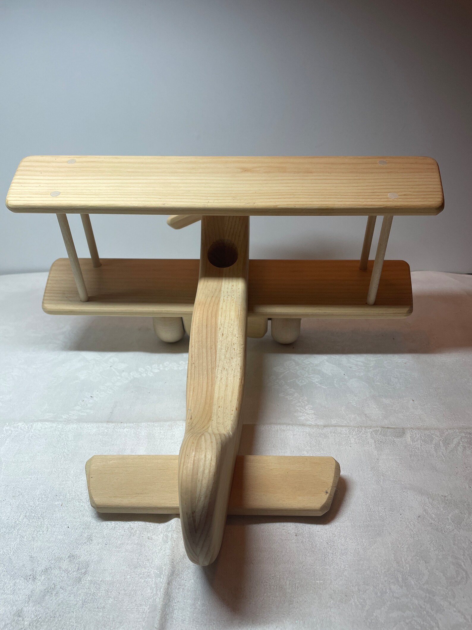 Wood Hand Crafted in Maine Toy Propeller Bi Plane 14” Long 8” Tall - Etsy
