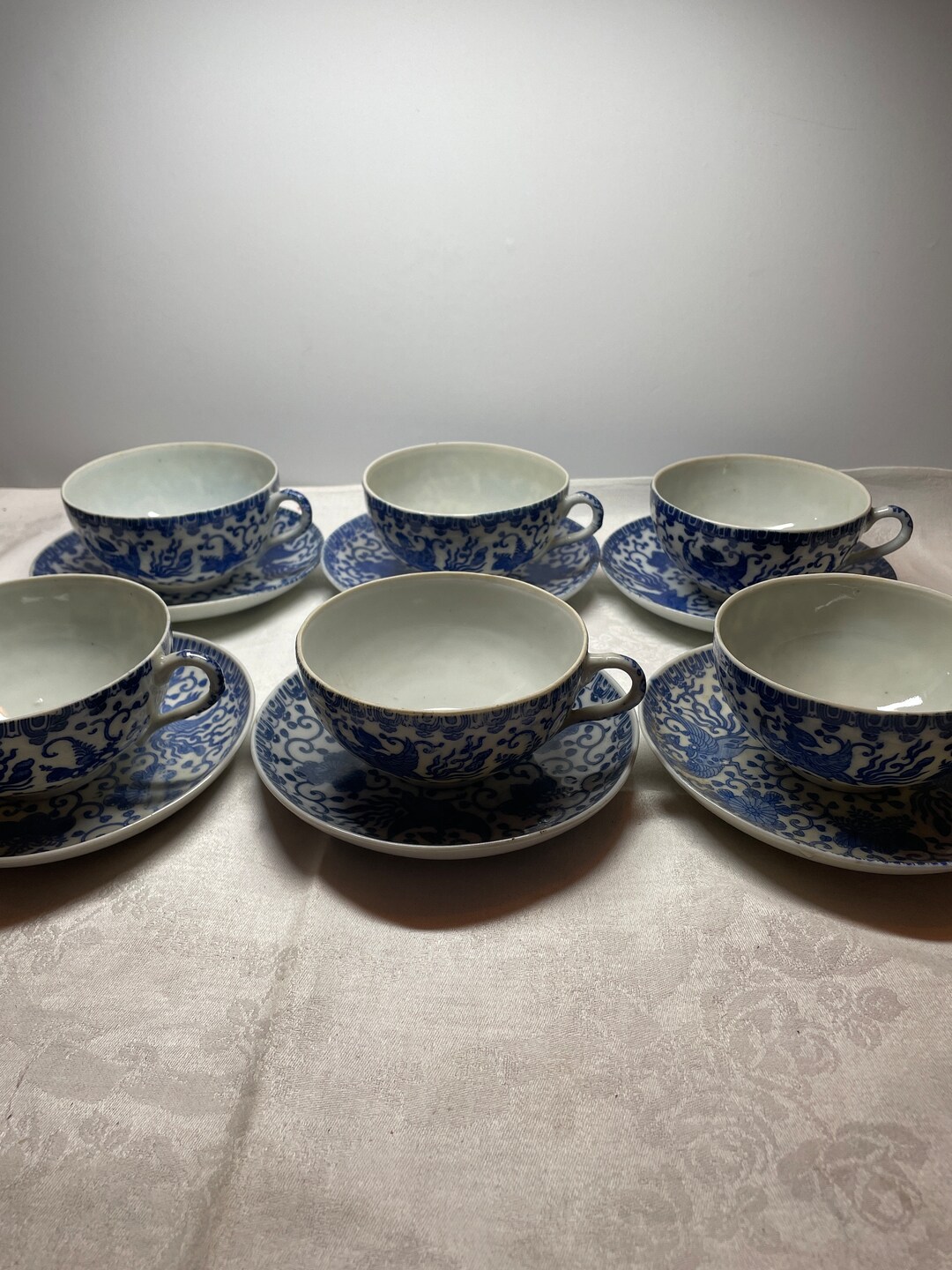 6 Vintage Phoenix Bird Flying Cups Saucers - Etsy