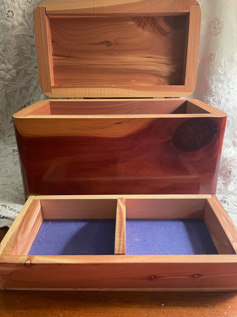 Handsome Cedar Chest With Lift Out Tray Open to the Scent of Fresh Cut ...