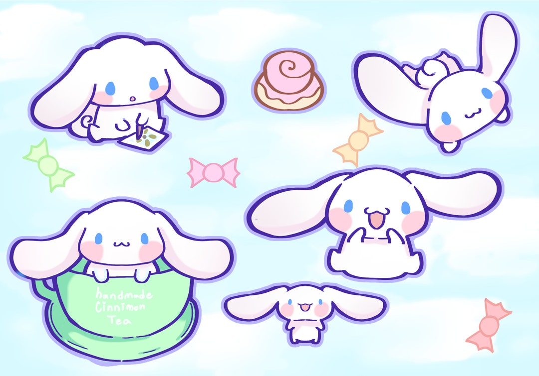 Cinnamon Roll Stickers Sheet Sanrio Cute Kawaii Art Hello - Etsy
