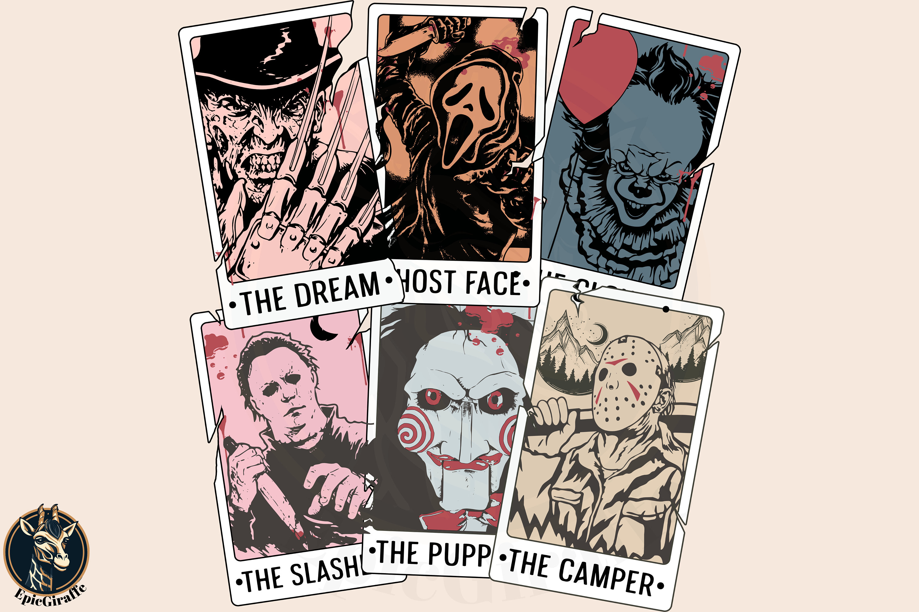 Halloween & Horror Tarot Cards SVG PNG Horror Tarot Bundle - Etsy
