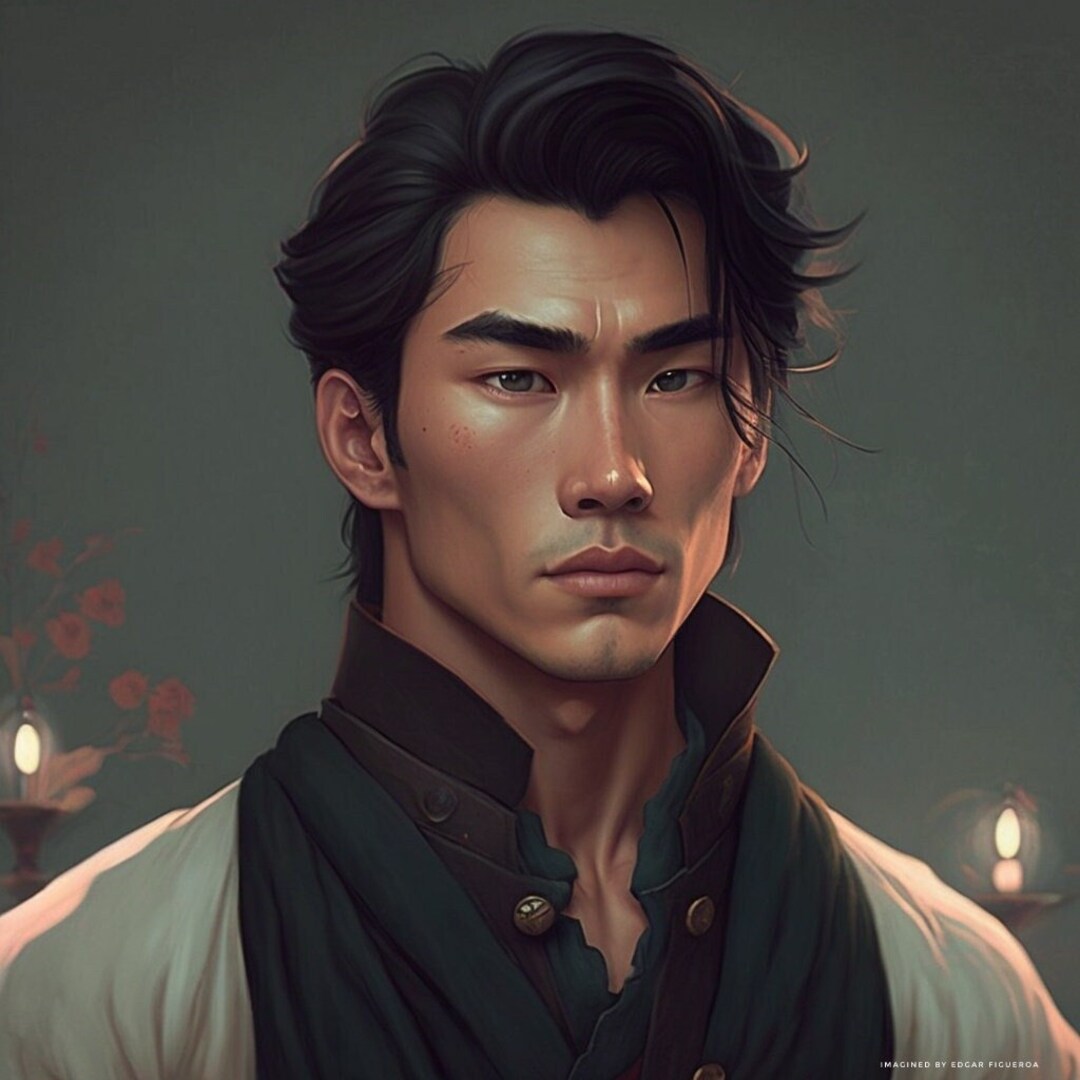 Handsome Traditional Asian Man Digital AI Art Printable - Etsy