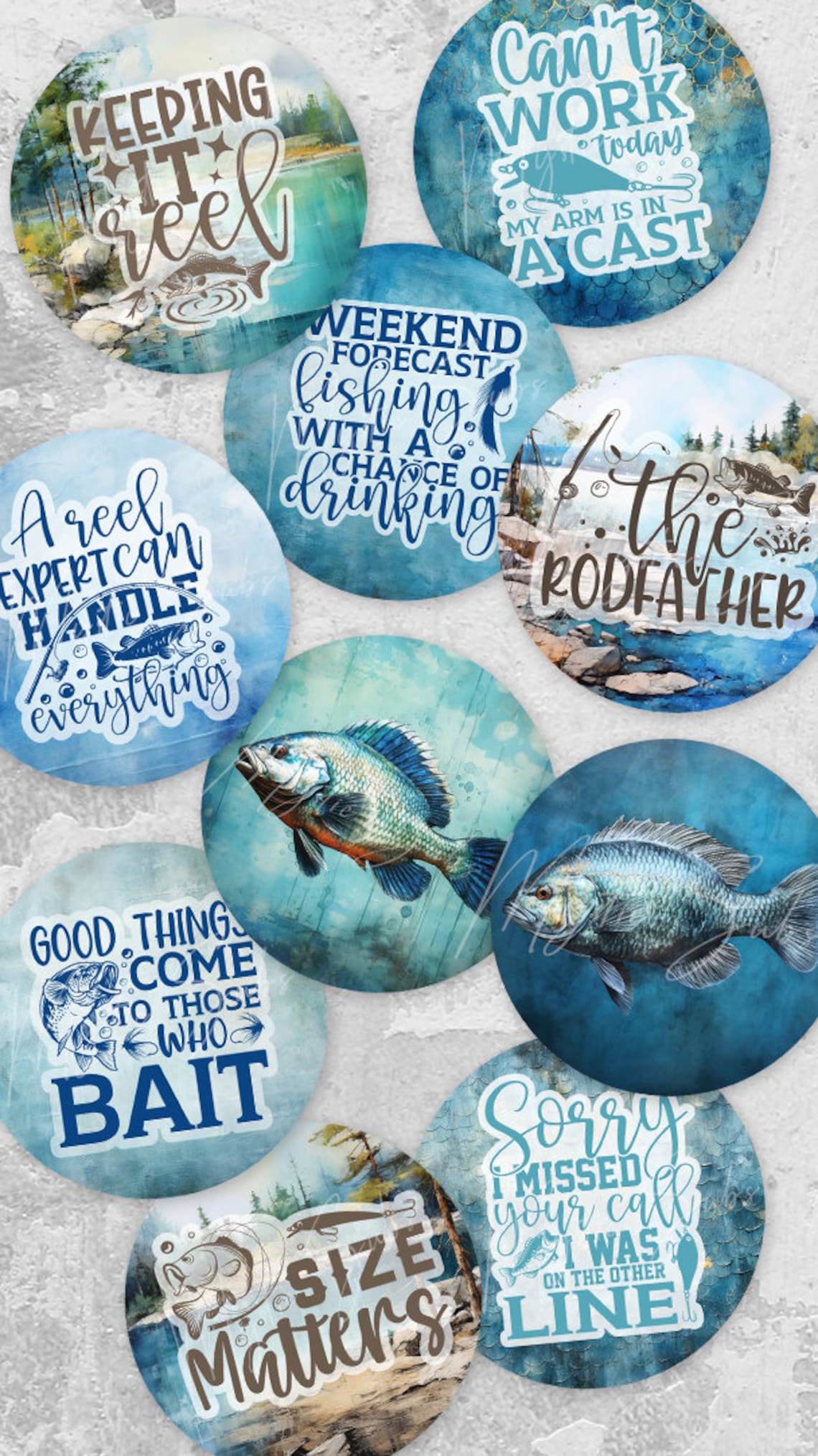 Fishing Car Coaster Png Bundle Fisherman Theme Coaster - Etsy
