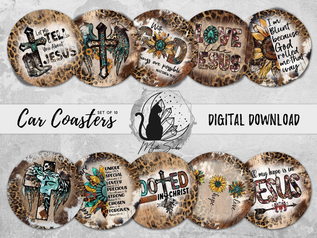 Faith Car Coaster Png Bundle, Religious Coaster Designs, Christian ...