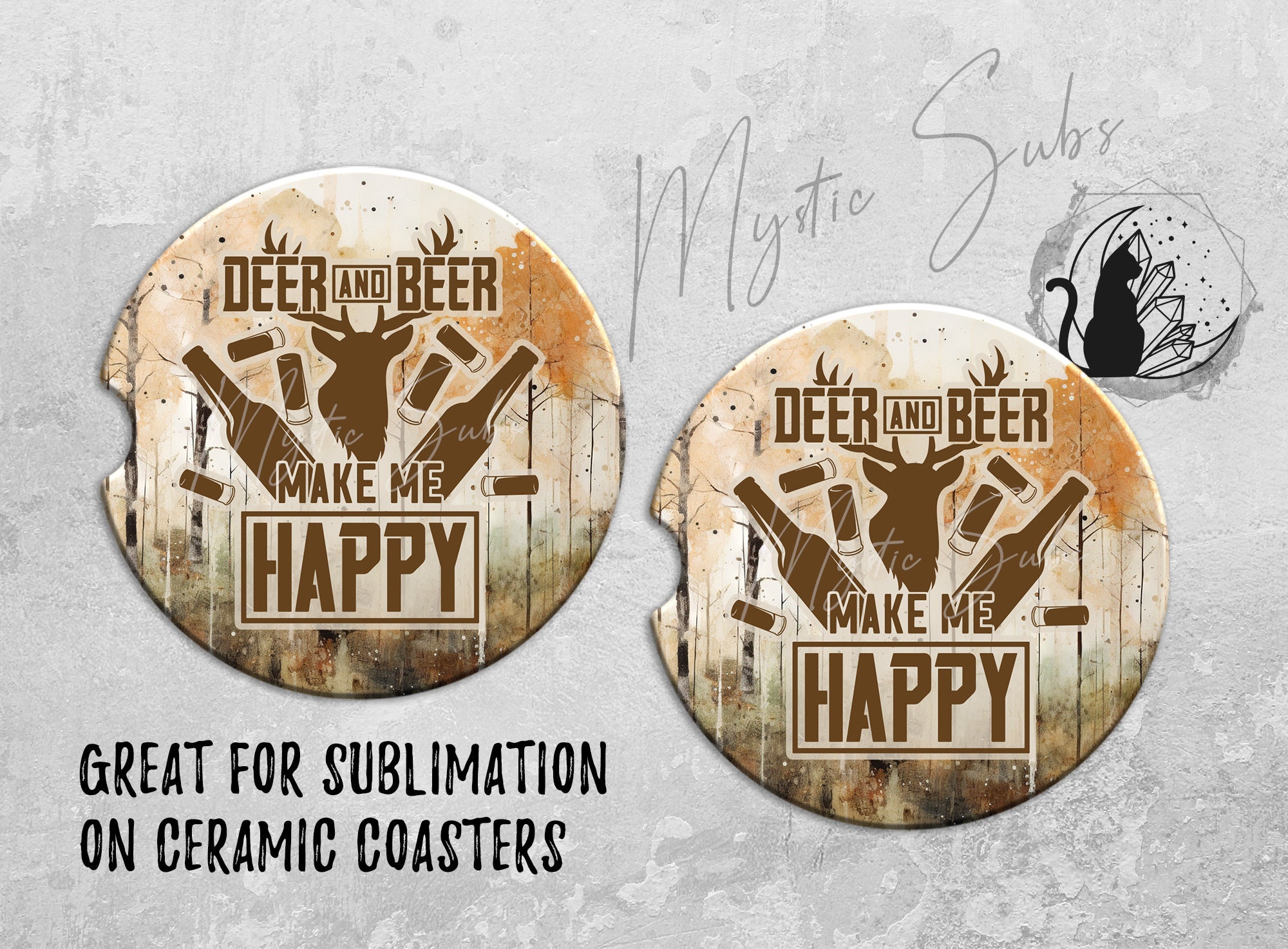 Deer Hunter Car Coaster Png Bundle, Deer Theme Coaster Designs, Men's ...