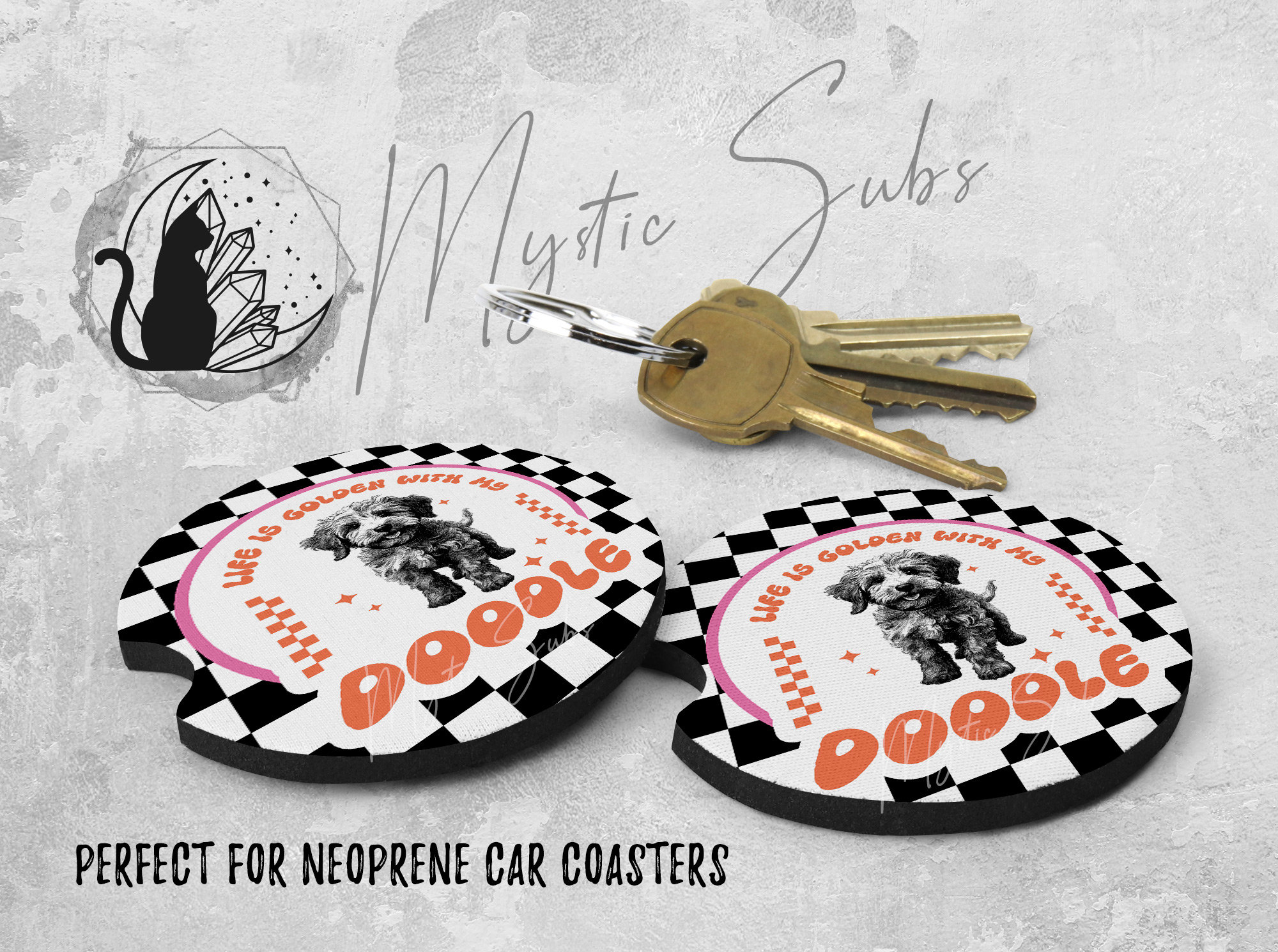 Dog Car Coaster Png, Retro Puppy Coaster Design, Weenie Dog Sublimation ...