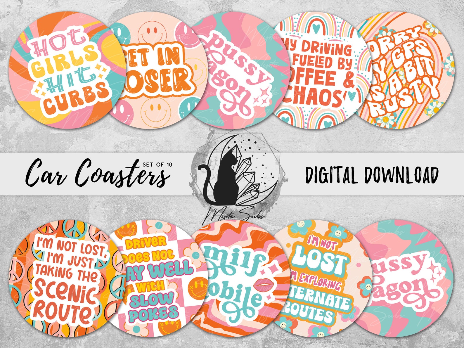 Funny Driving Car Coaster Png, Bad Driver Coaster Design, Sarcastic ...