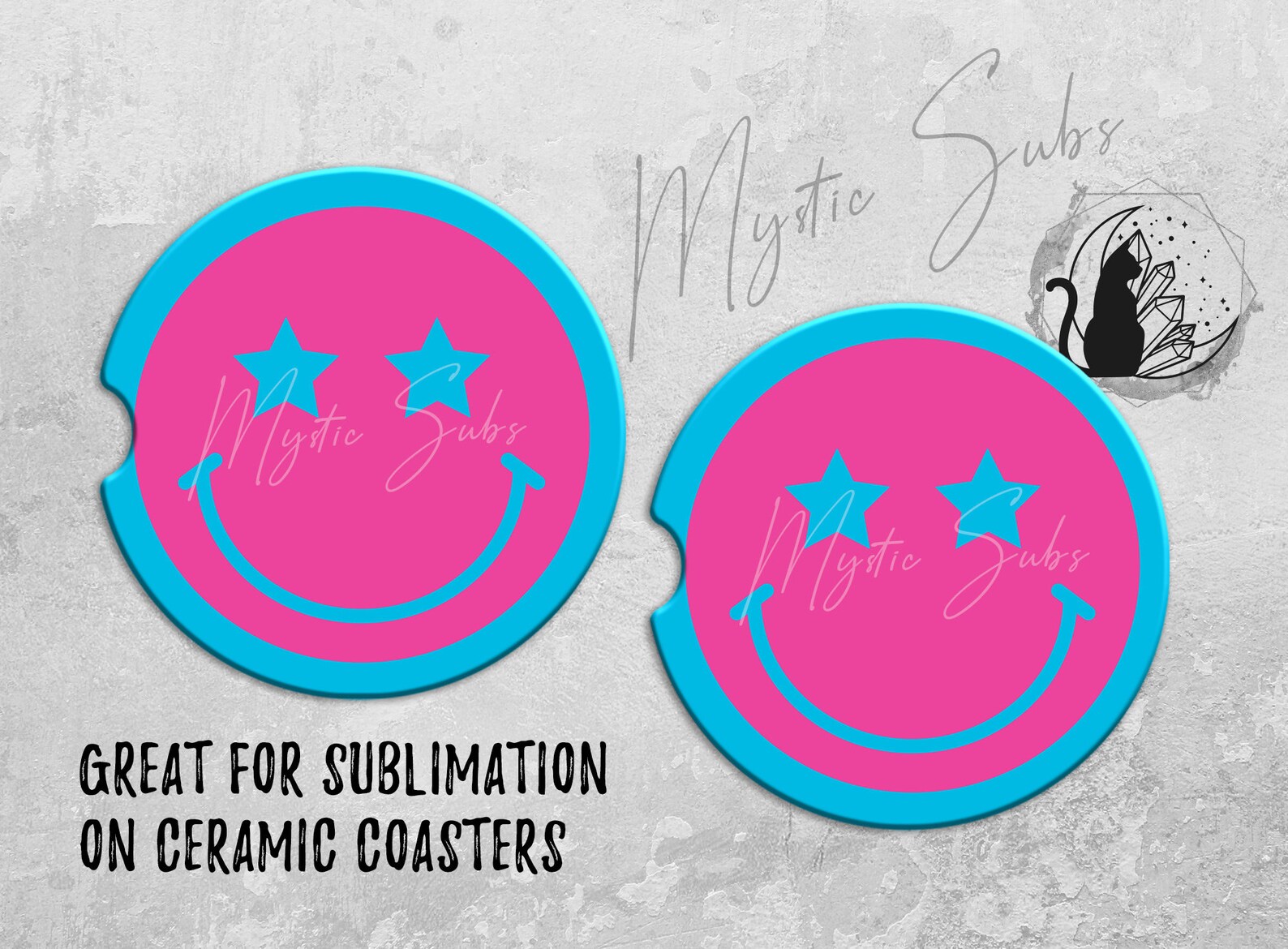 Happy Face Car Coaster Png Bundle, Smile Theme Coaster Designs, Funny ...