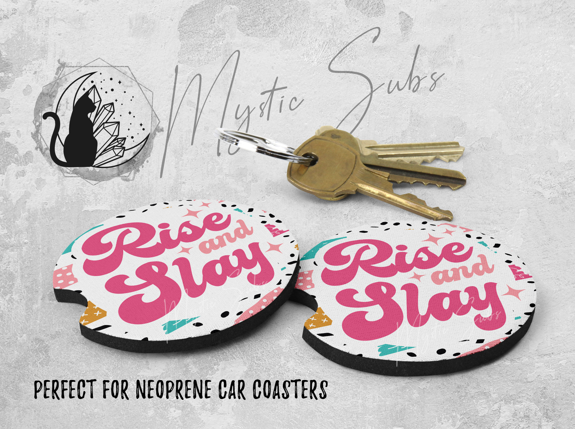 Girl Power Car Coaster Png Bundle, Women's Empowerment Coaster Designs ...