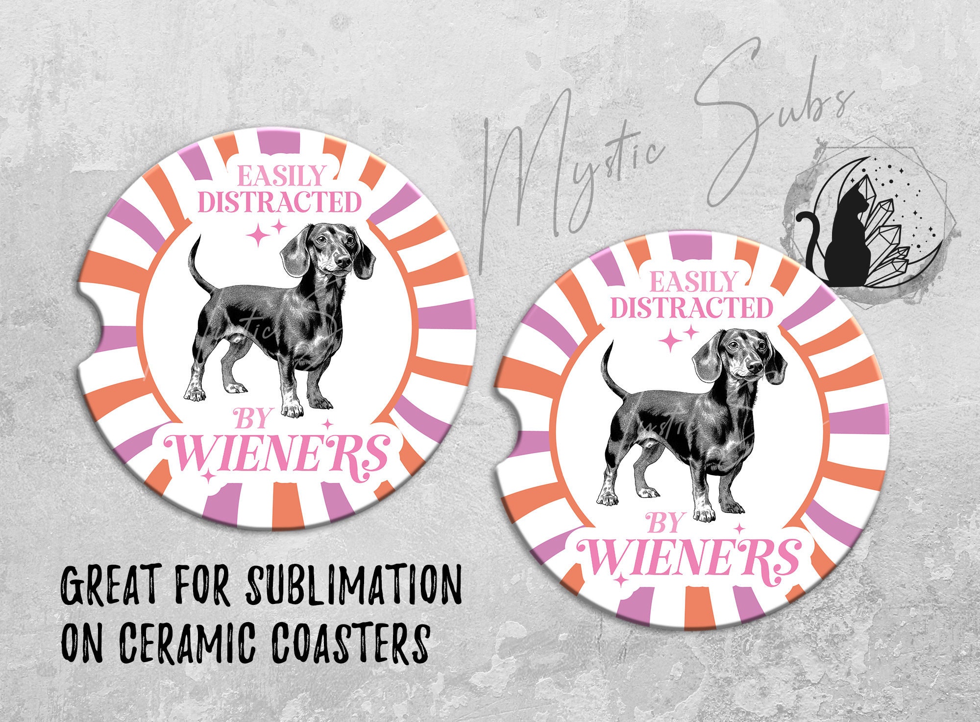 Dog Car Coaster Png, Retro Puppy Coaster Design, Weenie Dog Sublimation ...
