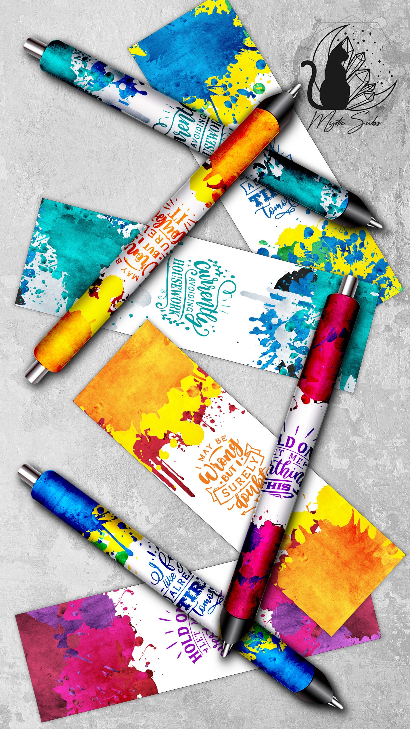 Sarcastic Pen Wrap Png Bundle, Set of 16 Funny Vinyl Pen Wrap Designs ...
