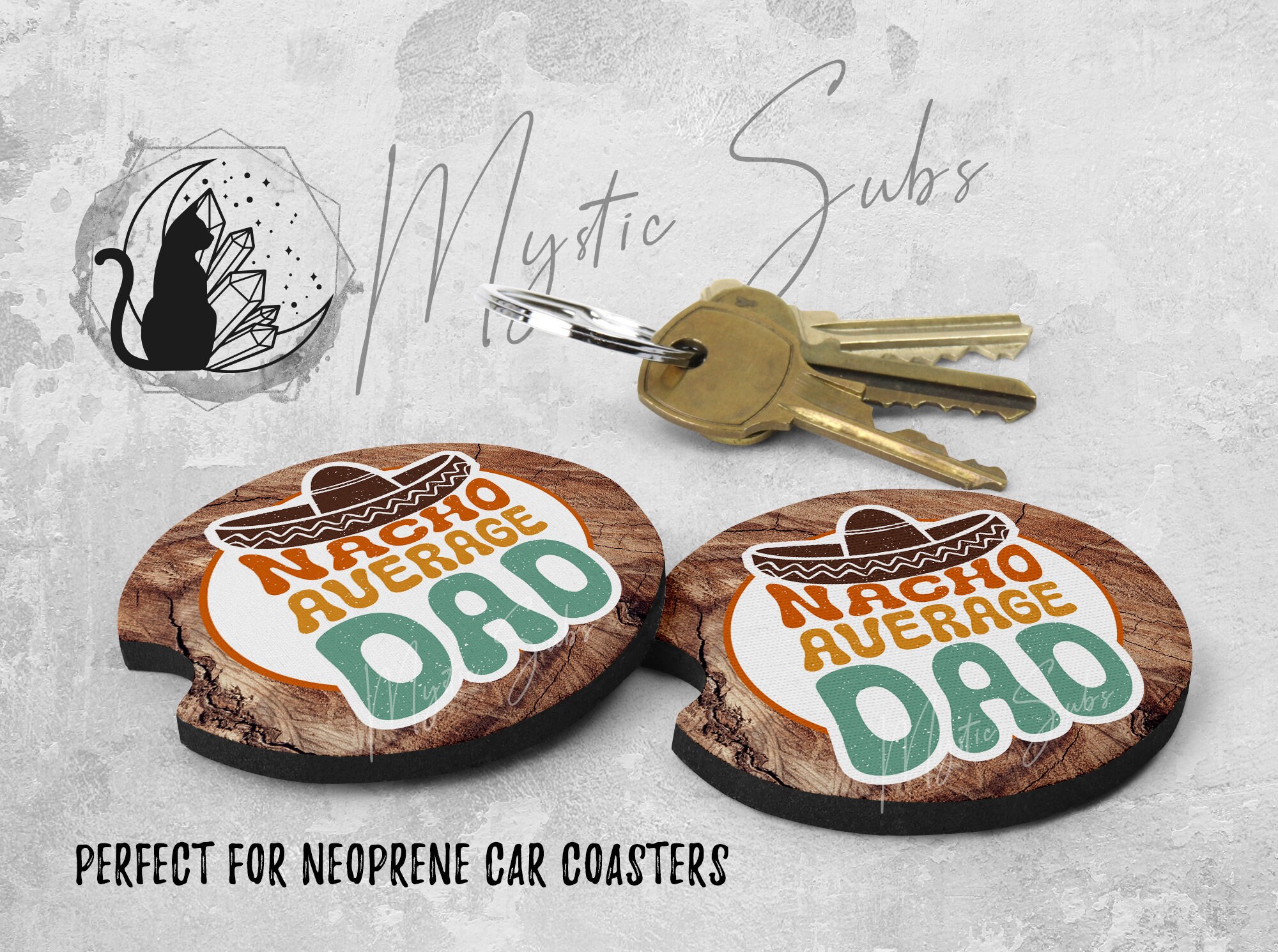 Father's Day Car Coaster Png Bundle Dad Coaster Designs - Etsy