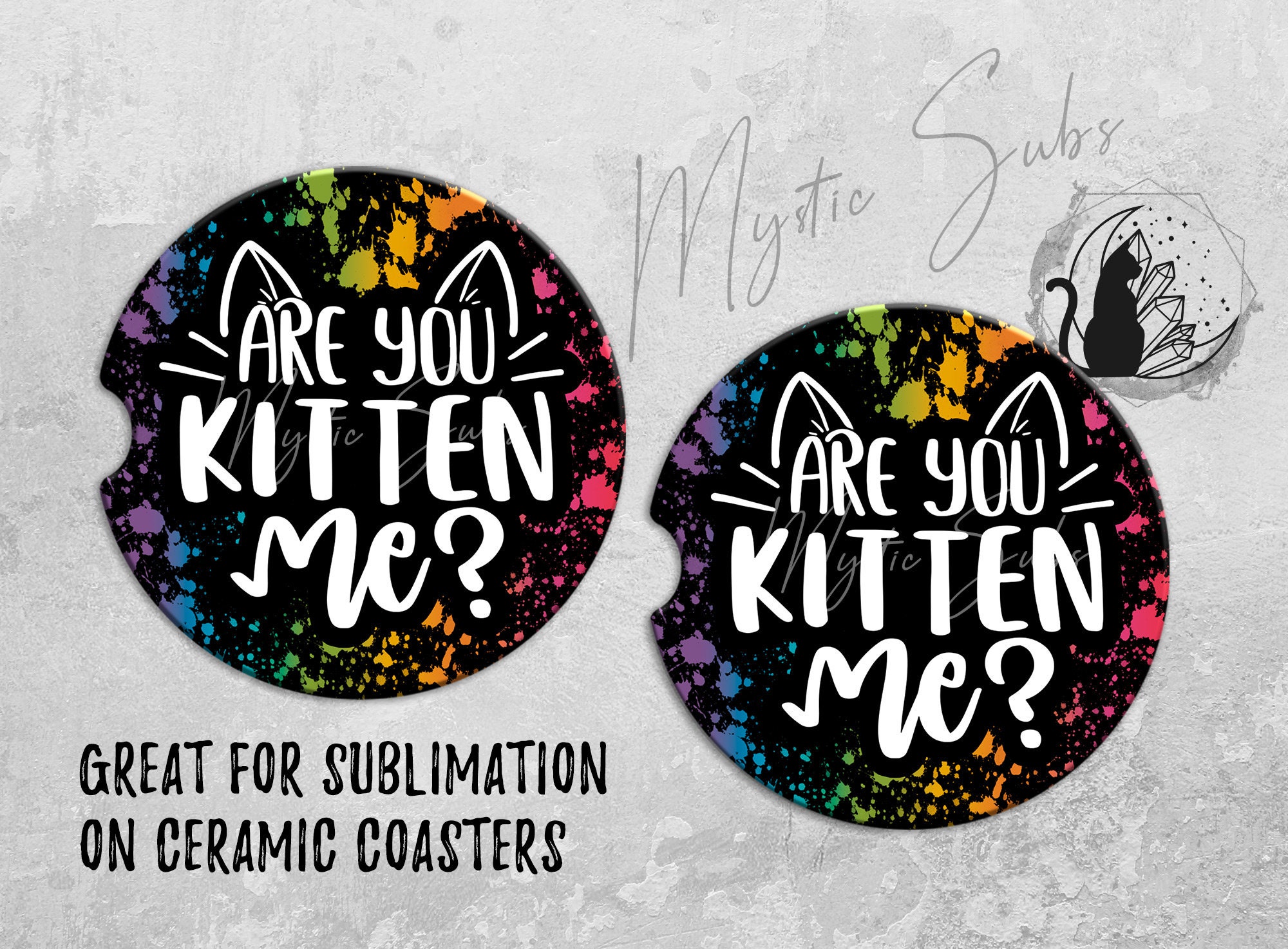 Cat Car Coaster Png Bundle, Cat Lover Coaster Designs, Kitten ...