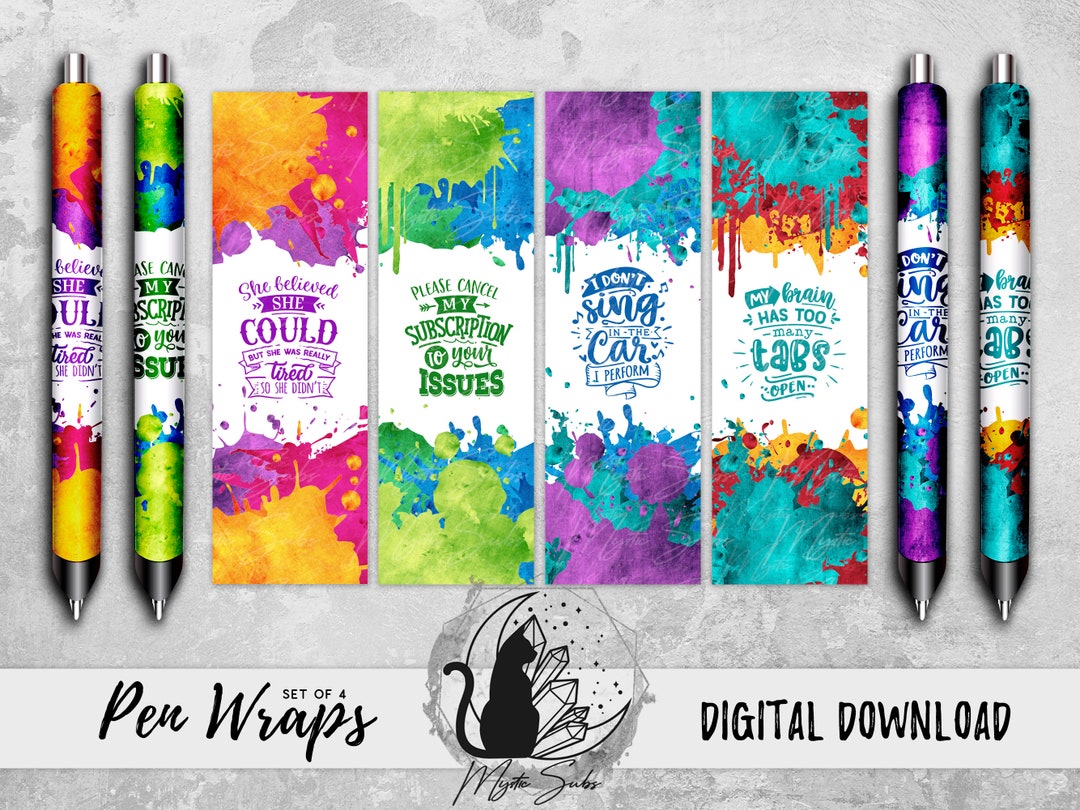 Sarcastic Pen Wrap Png Bundle, Funny Vinyl Pen Wrap Designs, Snarky ...