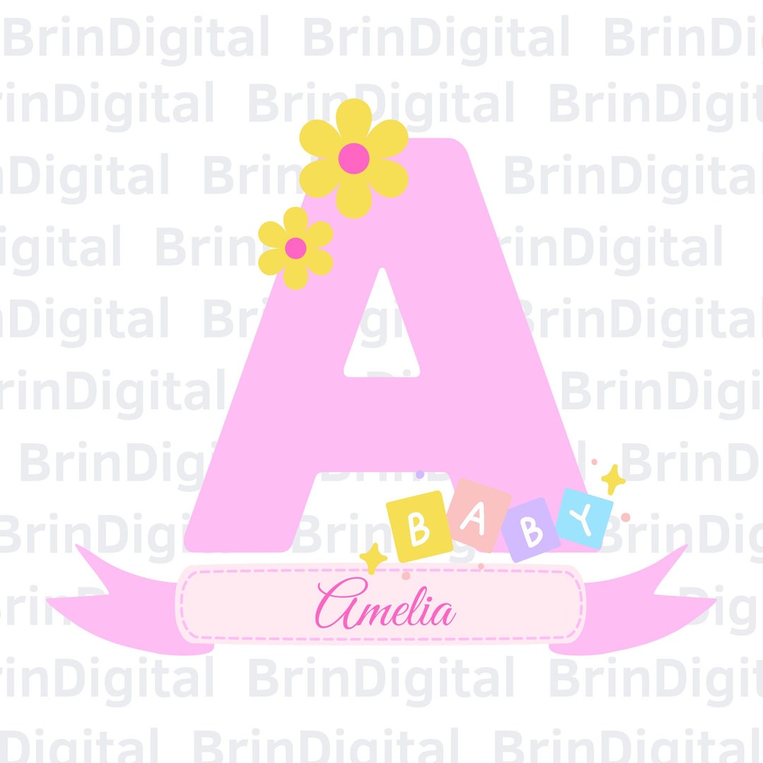 PNG, SVG Baby Name Monogram, Girl and Boy, Personalized With Baby's ...