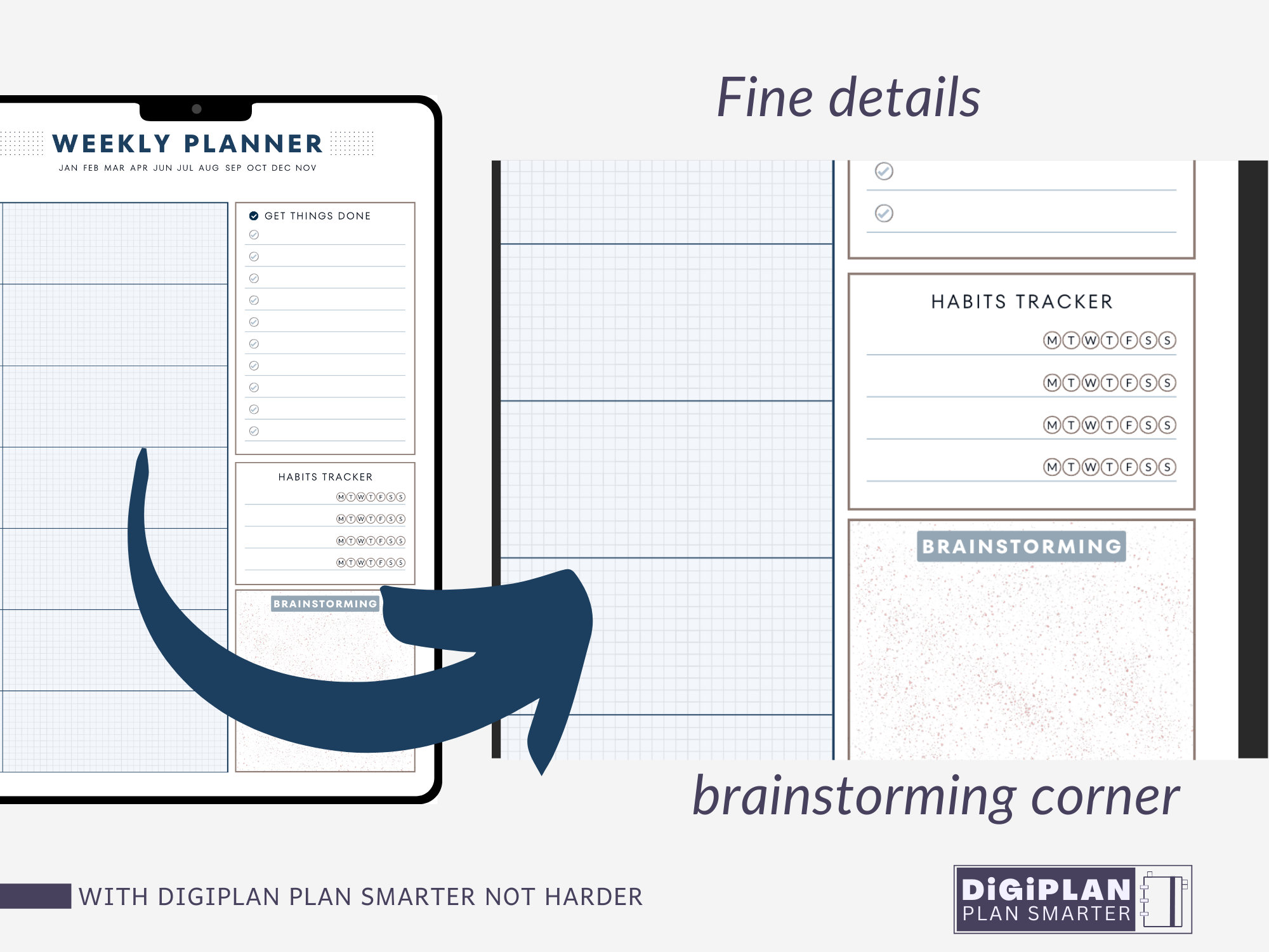 ADHD Weekly Planner Printable Productivity Planner Habits Tracker Plan ...