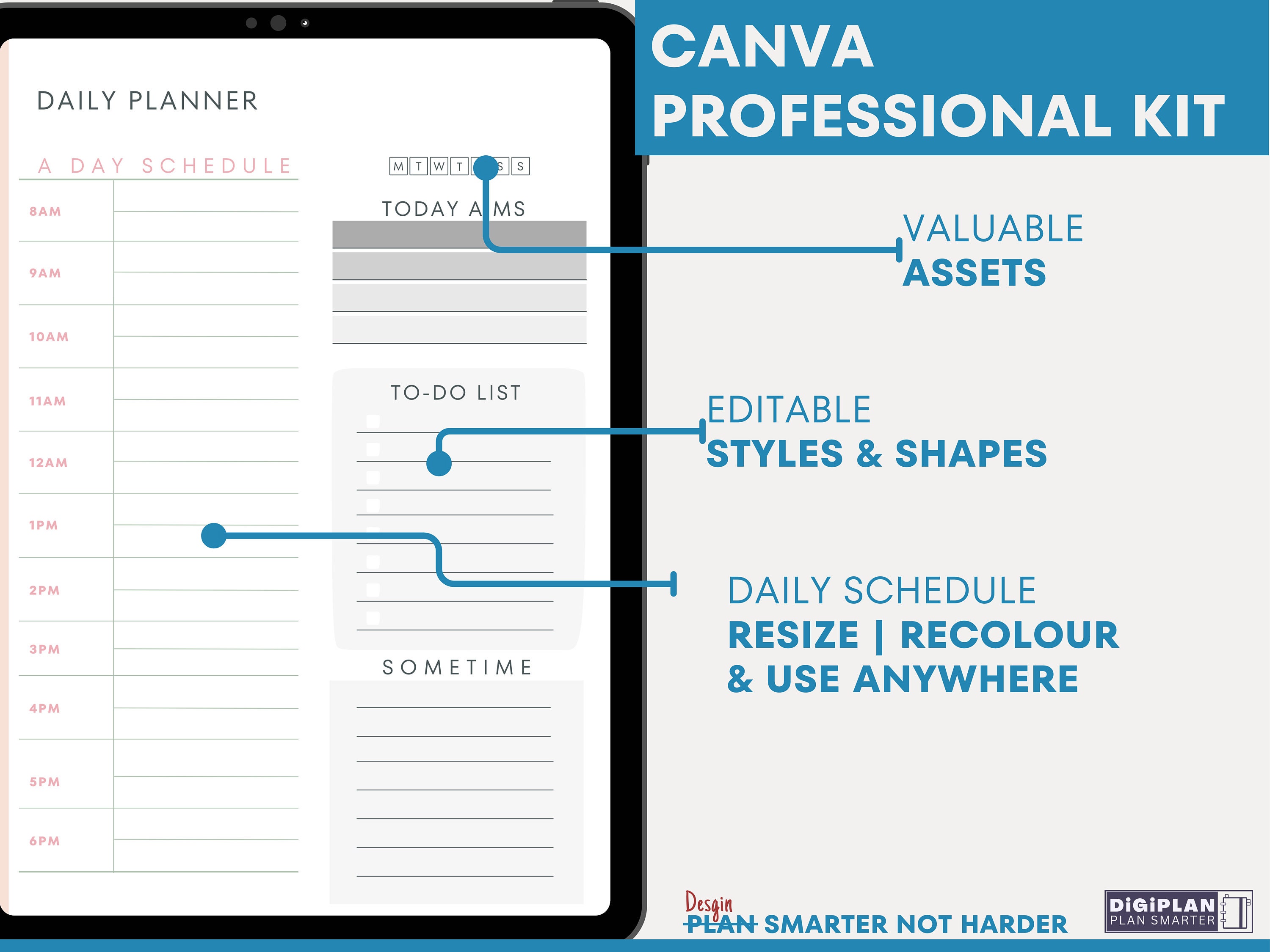 Canva Templates Printable Digital Planner Professional Editable ...