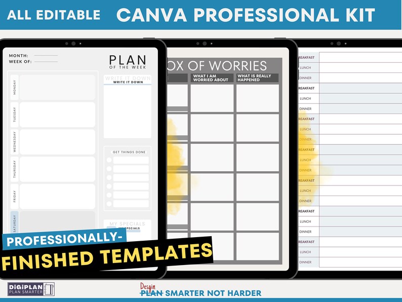 Canva Templates Printable Digital Planner Professional Editable ...