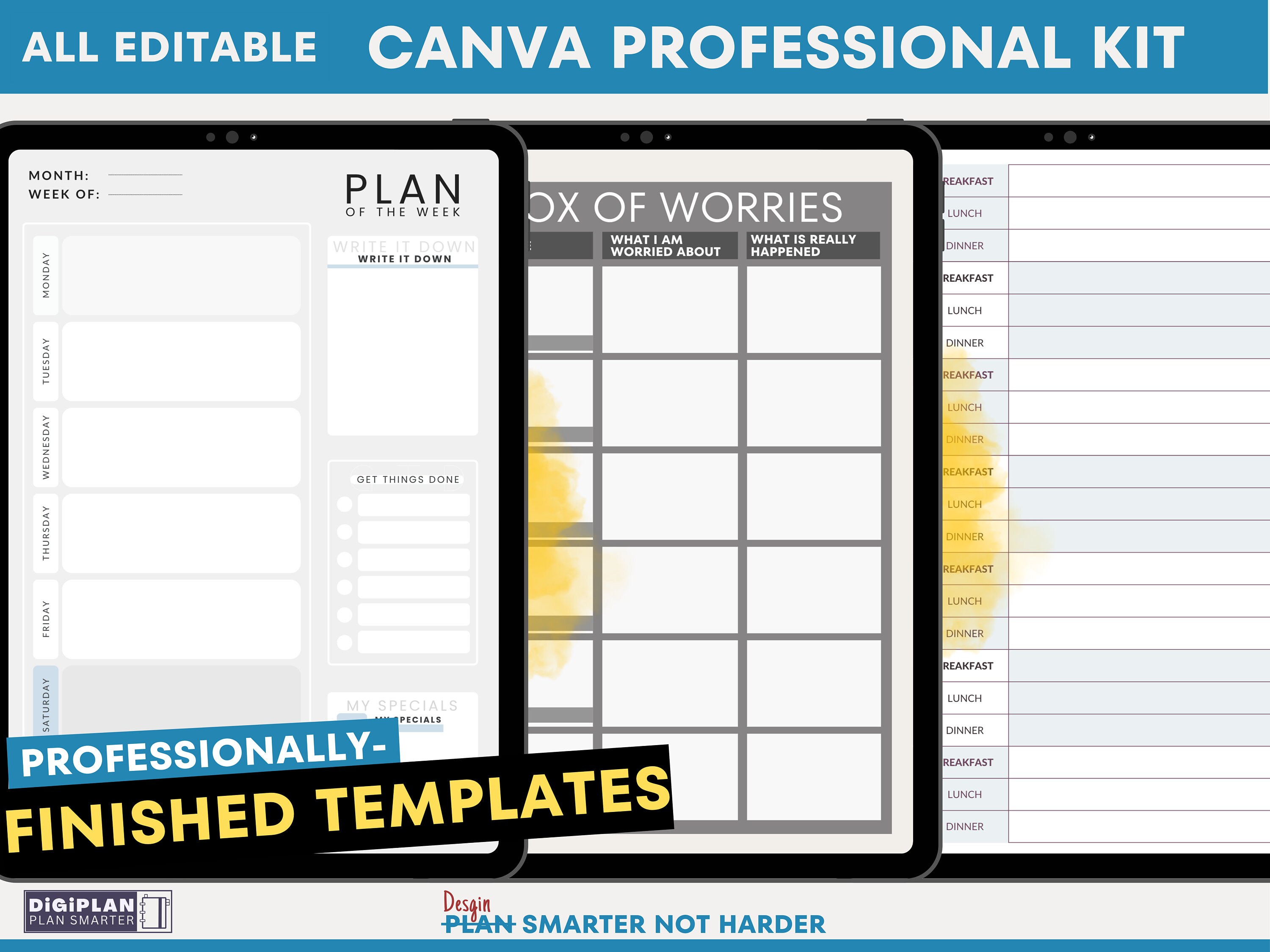 Canva Templates Printable Digital Planner Professional Editable ...