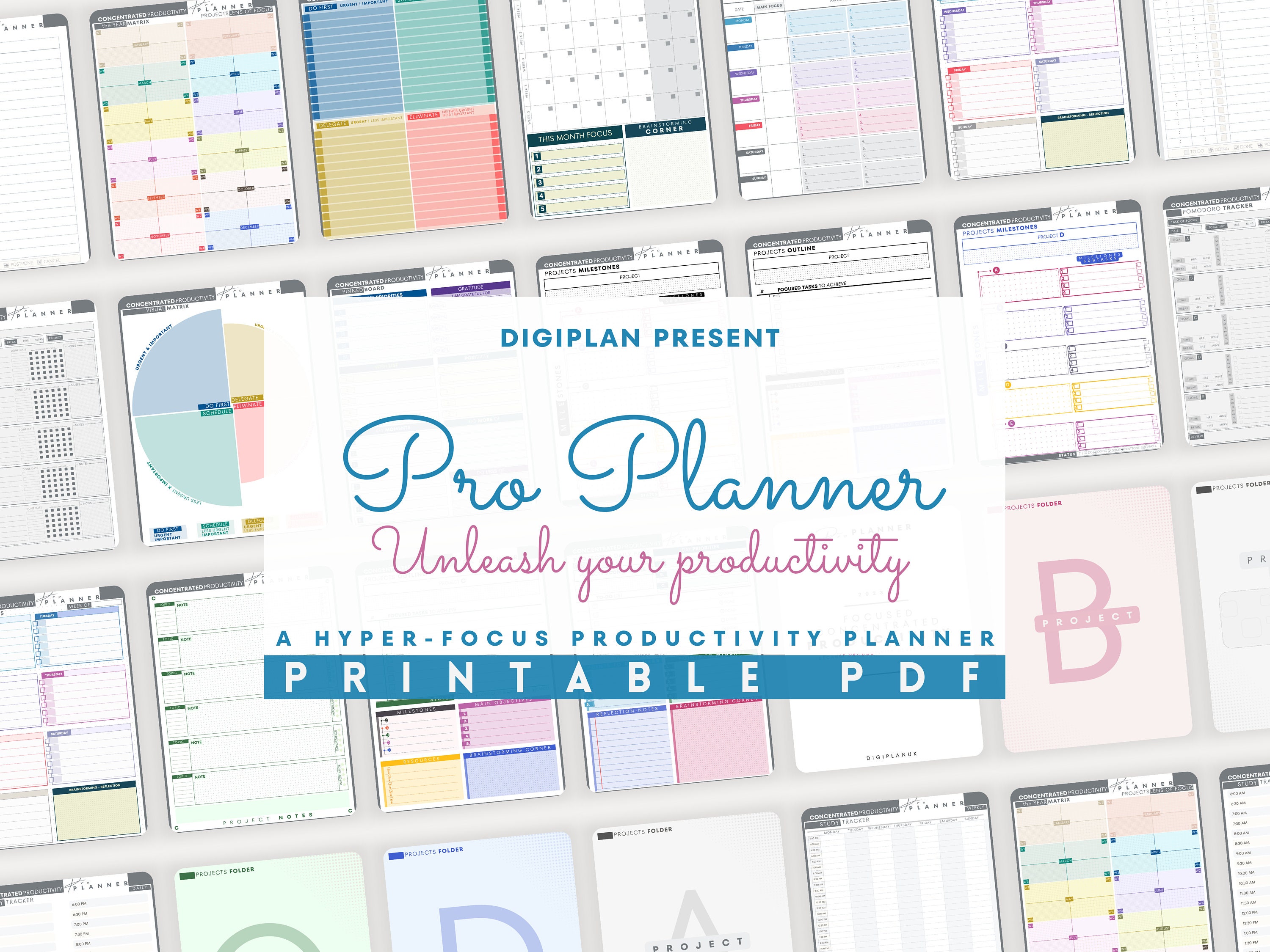 Printable Planner Pro Planner Deep Productivity Focus Work Student ...