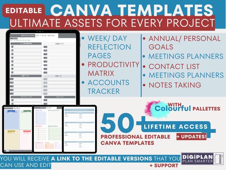 Editable Canva Templates Digital Planner Professional Templates ...