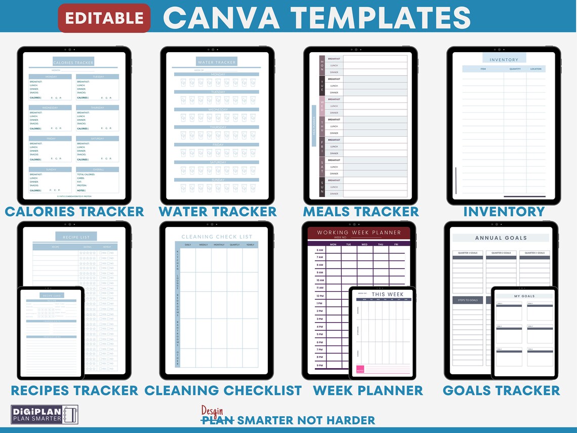 Canva Templates Printable Digital Planner Professional Editable ...