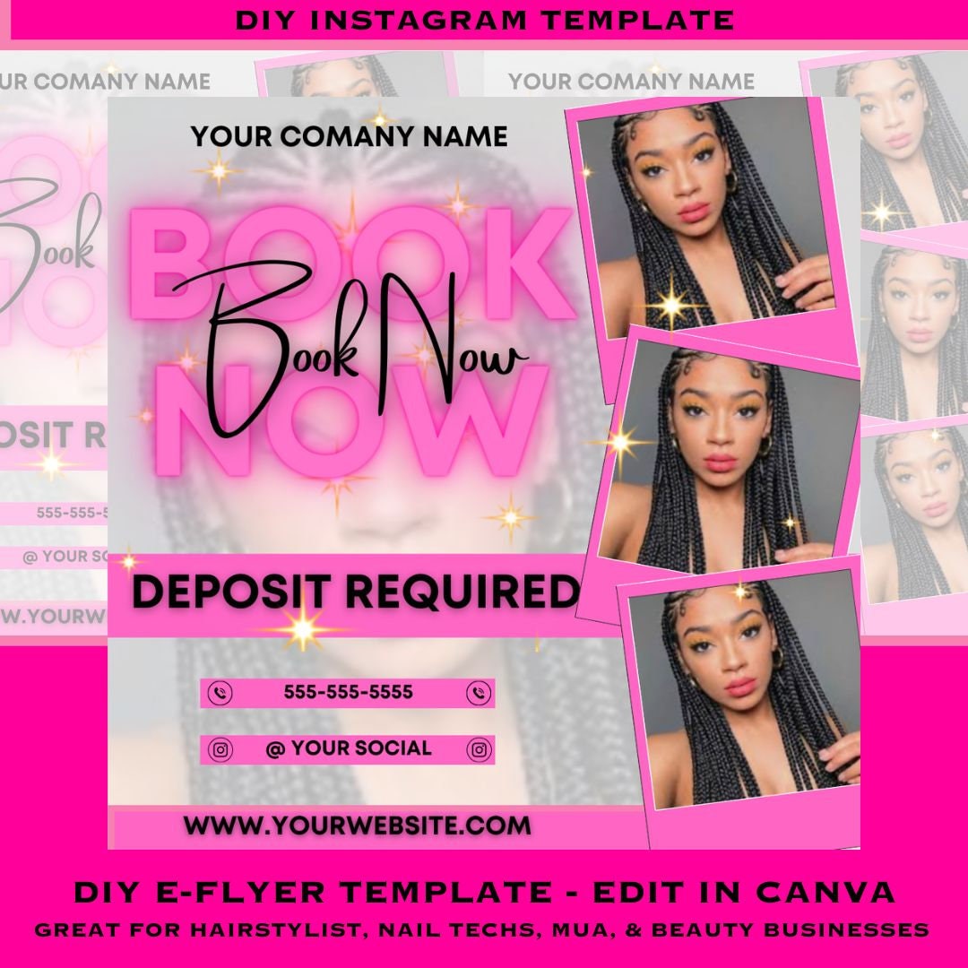 Instagram "book Now" E-flyer Canva Template Design - Etsy