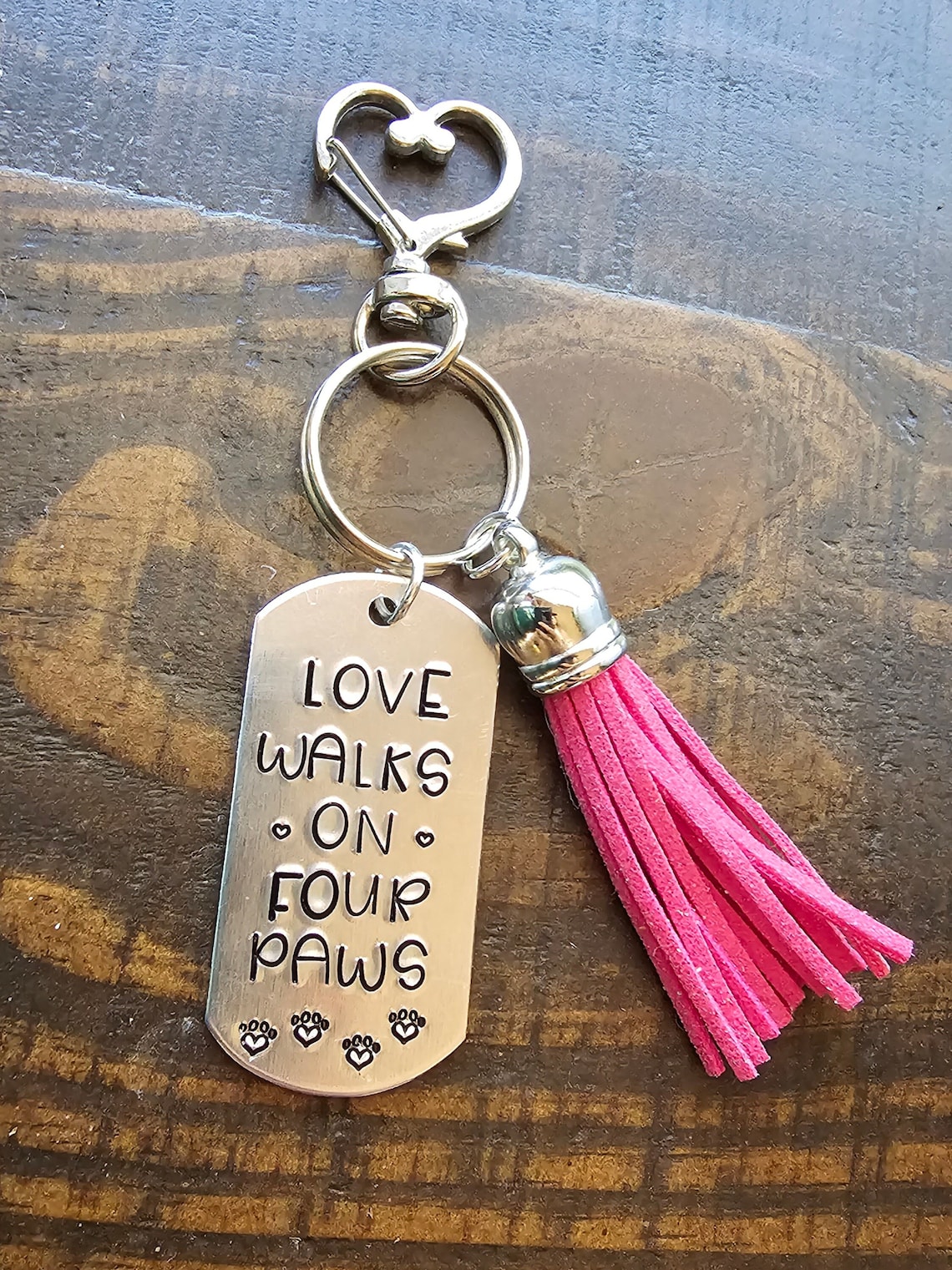 Love Walks on Four Paws Keychain - Etsy