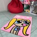 Custom Cartoon Character Rug - Handmade Plush Nursery Decor, Colorful ...