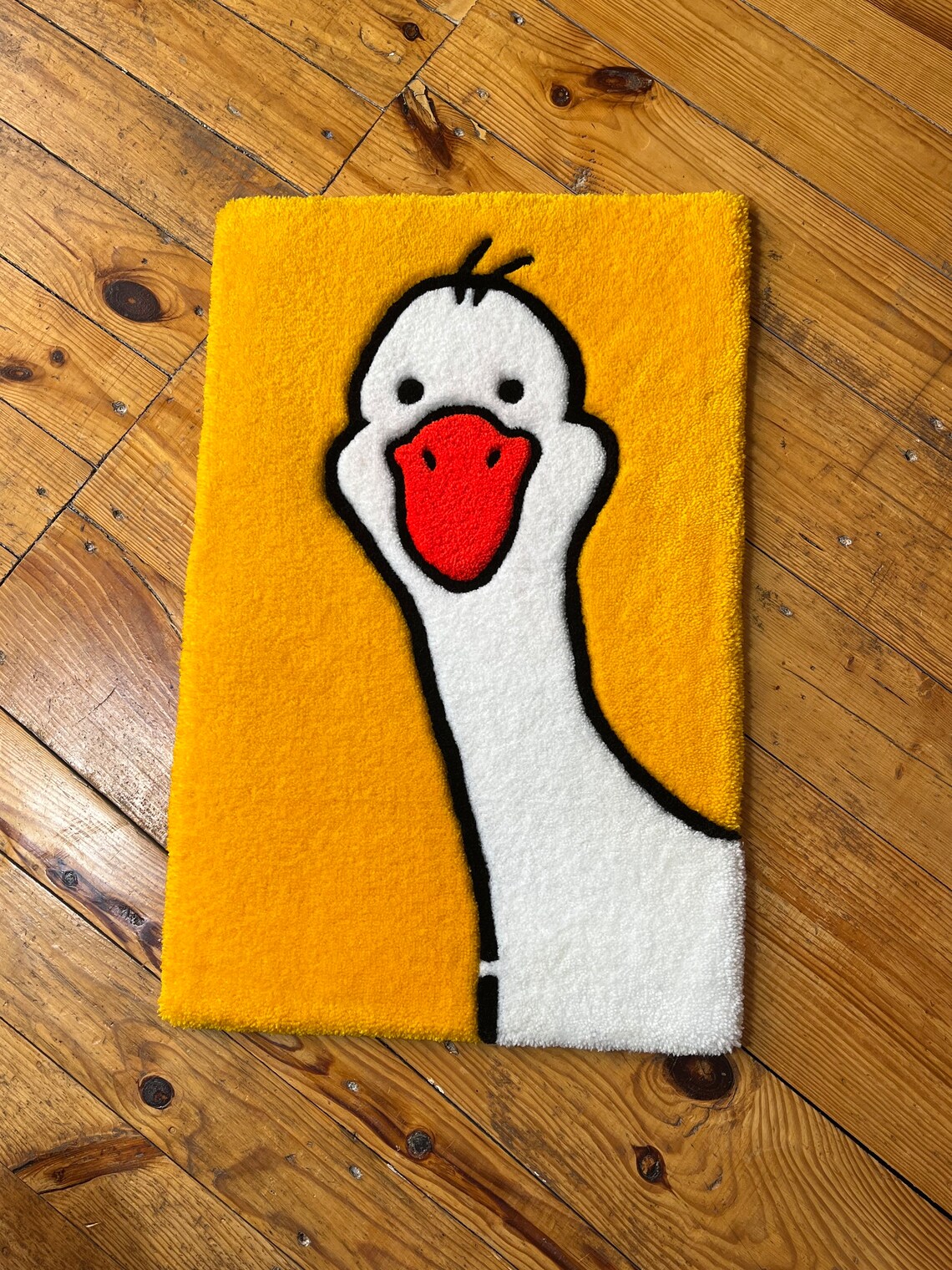 Handmade Funny Goose Rug | Custom Color Options | 100% Acrylic Yarn ...