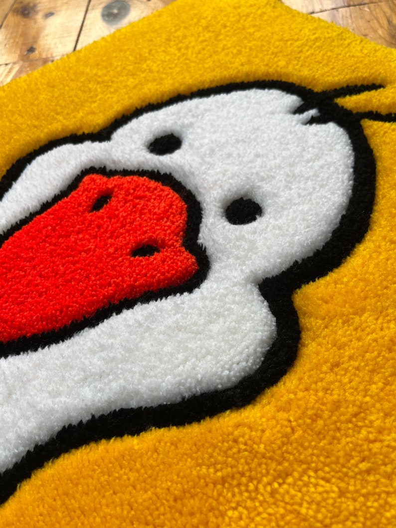 Handmade Funny Goose Rug | Custom Color Options | 100% Acrylic Yarn ...