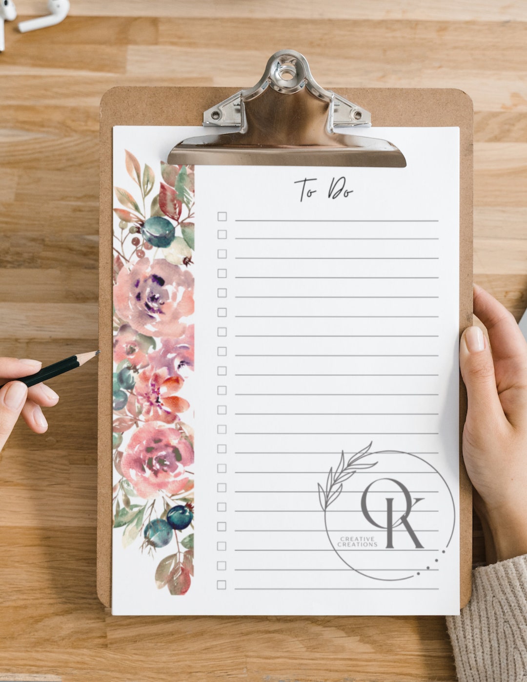 Floral to Do List Printable Checklist Instant Download - Etsy