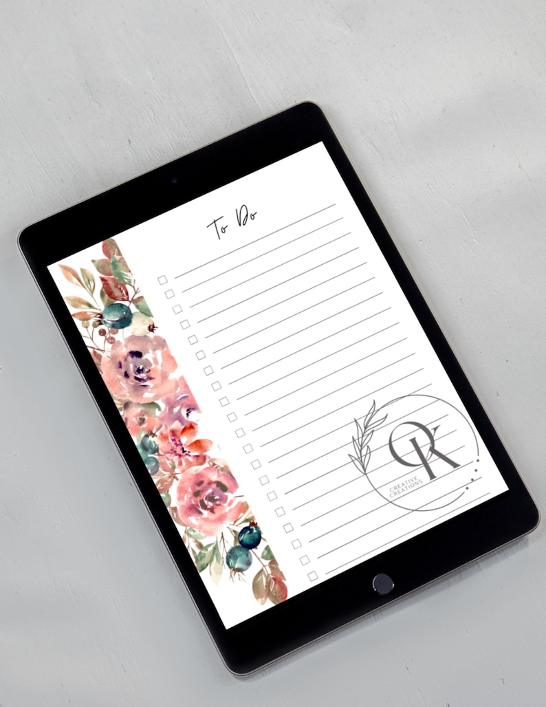 Floral to Do List Printable Checklist Instant Download - Etsy